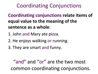 Unit 6 conjunctions | PPT | Homework and Study | Education