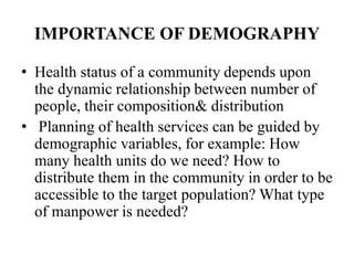 UNIT 6-DEMOGRAPHY.pptx for 2nd B.Sc nursing | PPTX