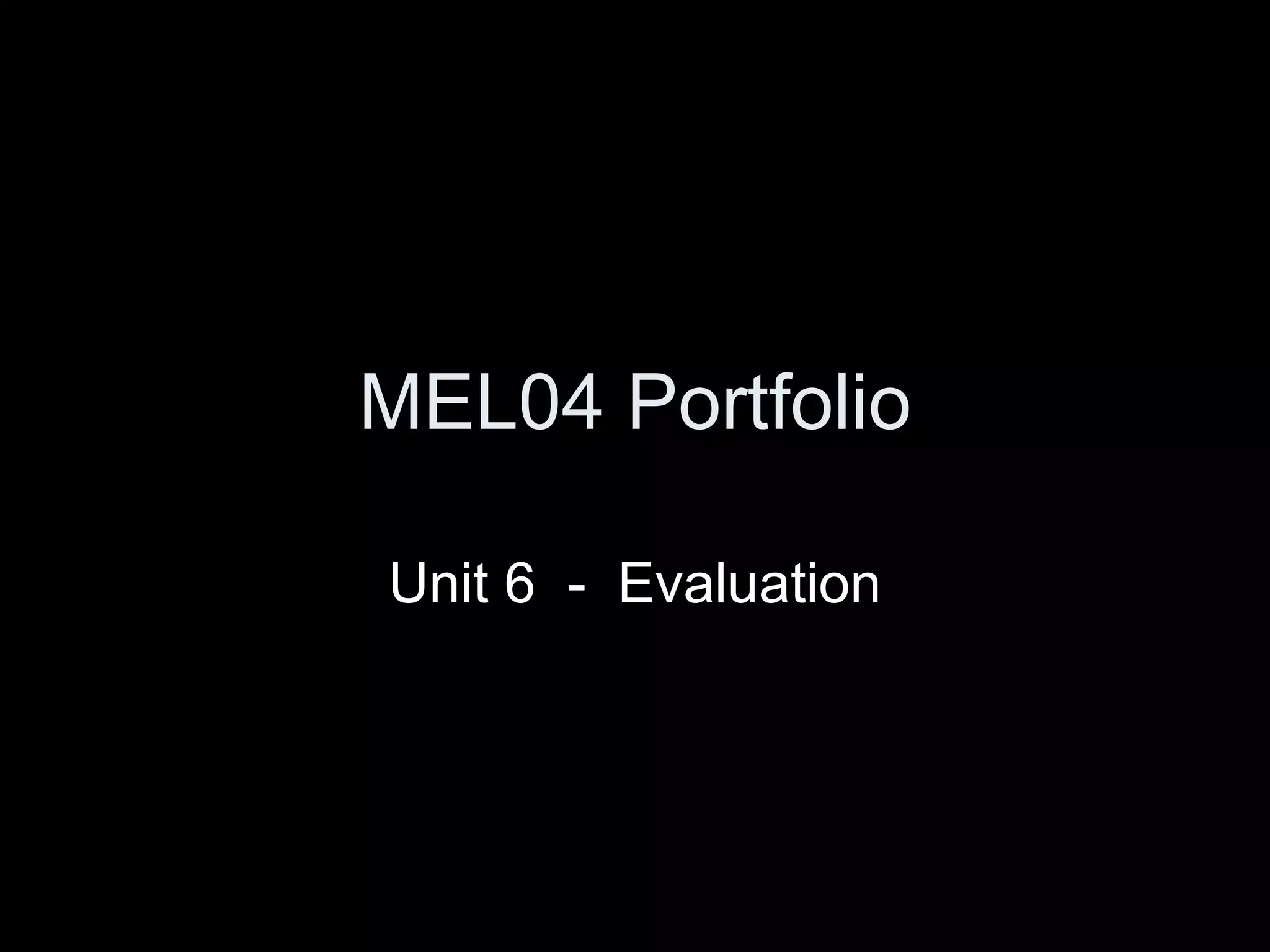 Unit 6 evaluation | PPT