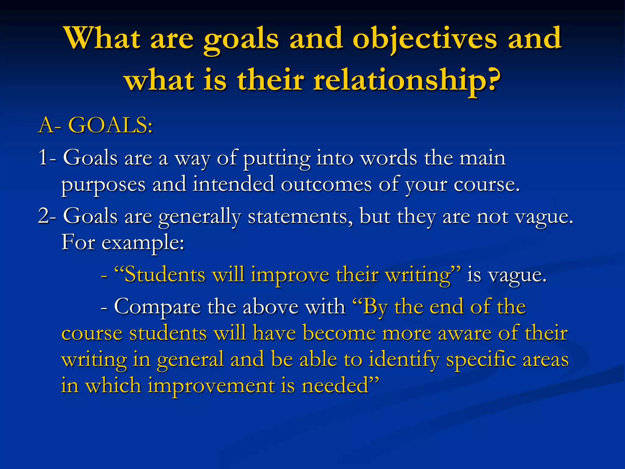 FORMULATING GOALS AND OBJECTIVES.ppt