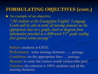 FORMULATING GOALS AND OBJECTIVES.ppt