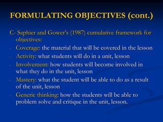 FORMULATING GOALS AND OBJECTIVES.ppt