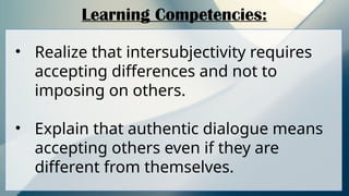 UNIT 6-INTERSUBJECTIVITY-Philosophy of Human Person | PPTX