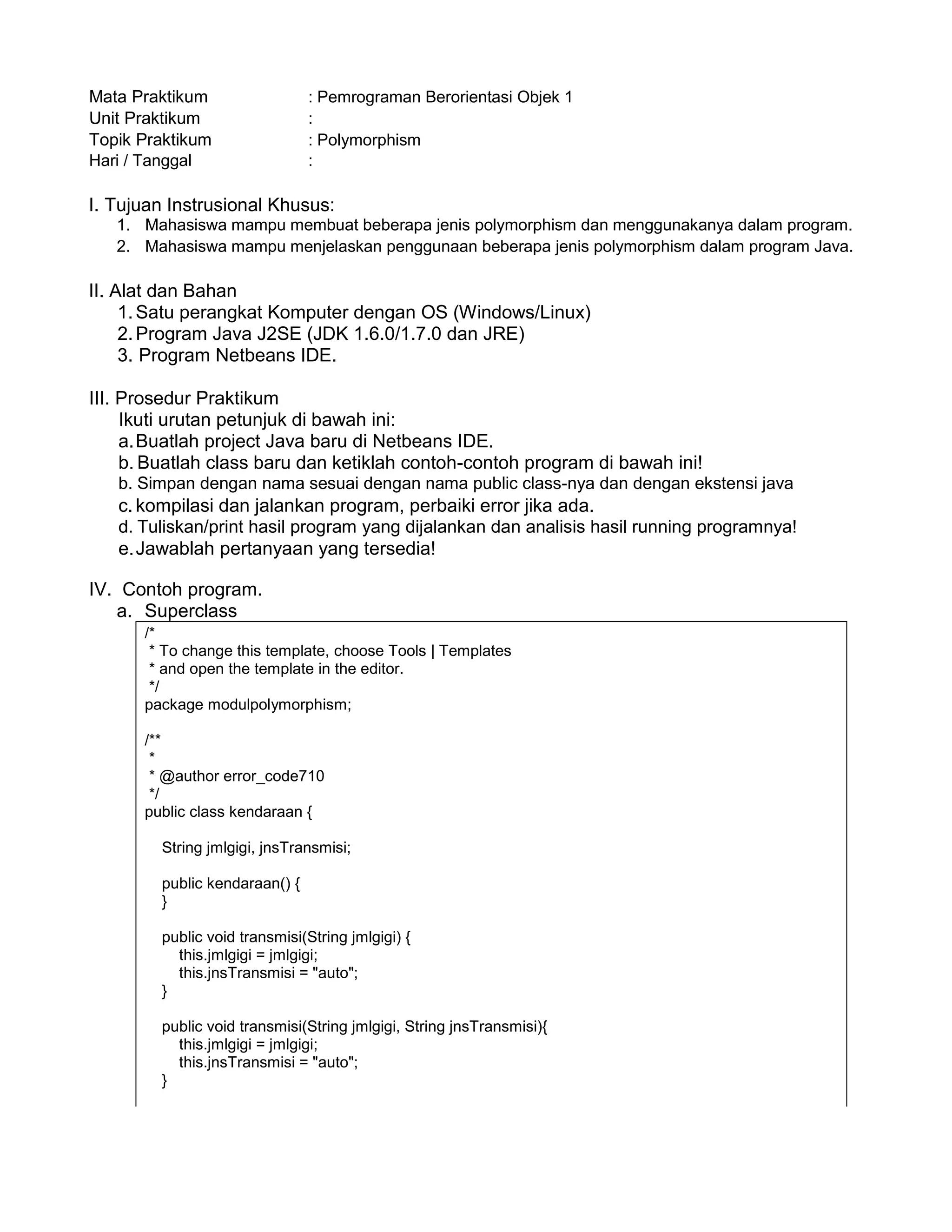Unit 6 polymorphism | PDF