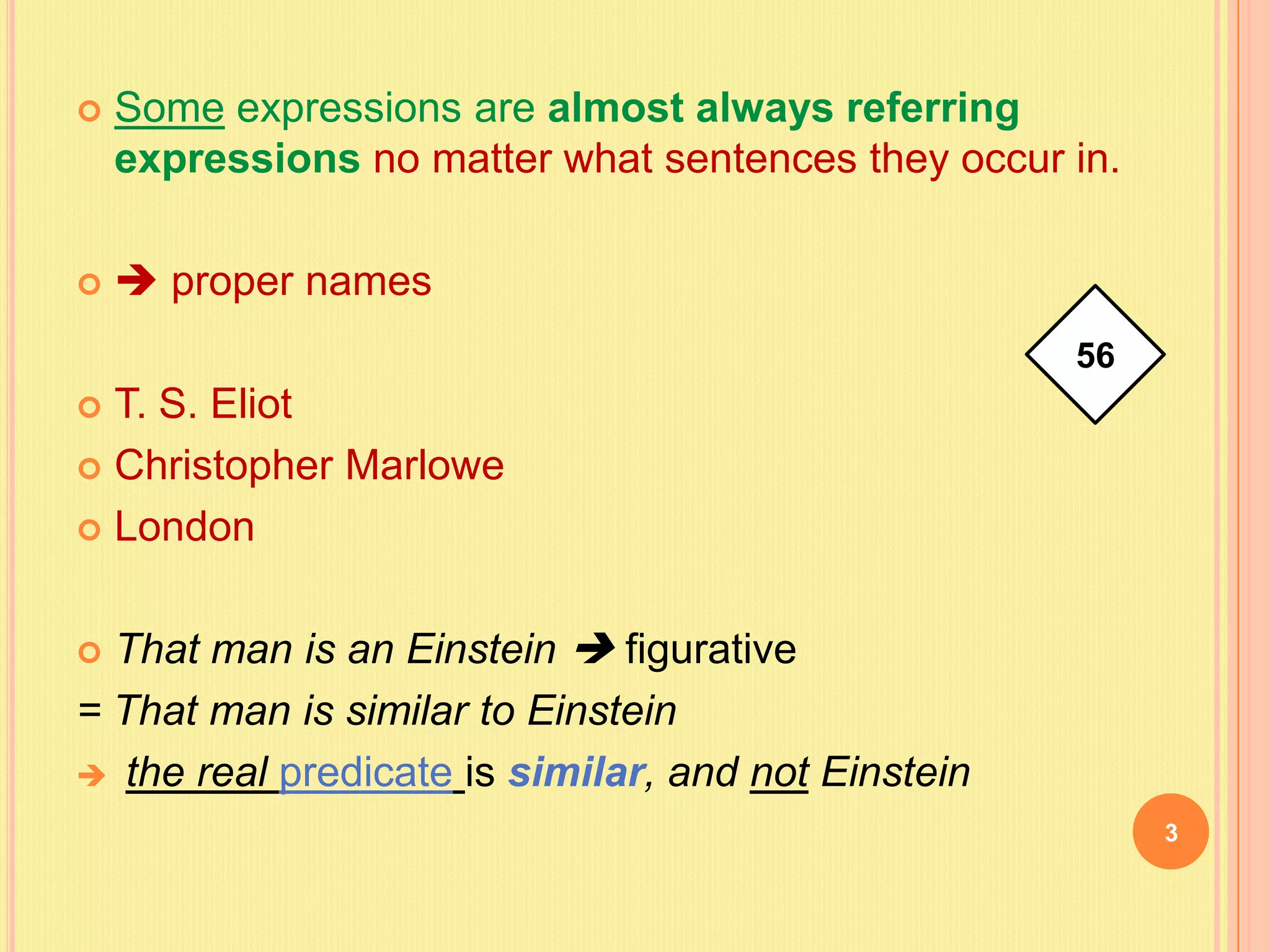 Unit 6 - Predicates, Referring Expressions, and Universe of Discourse ...