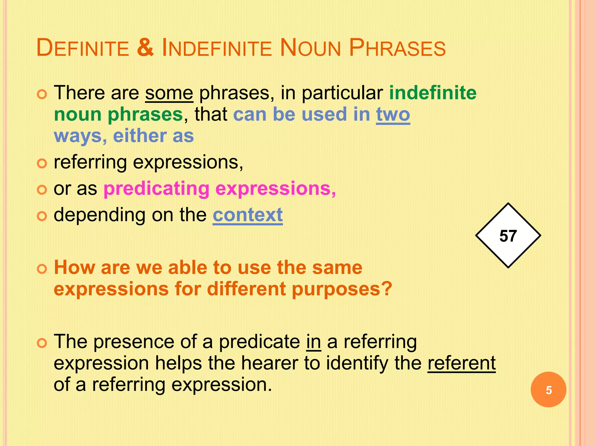 Unit 6 - Predicates, Referring Expressions, and Universe of Discourse ...