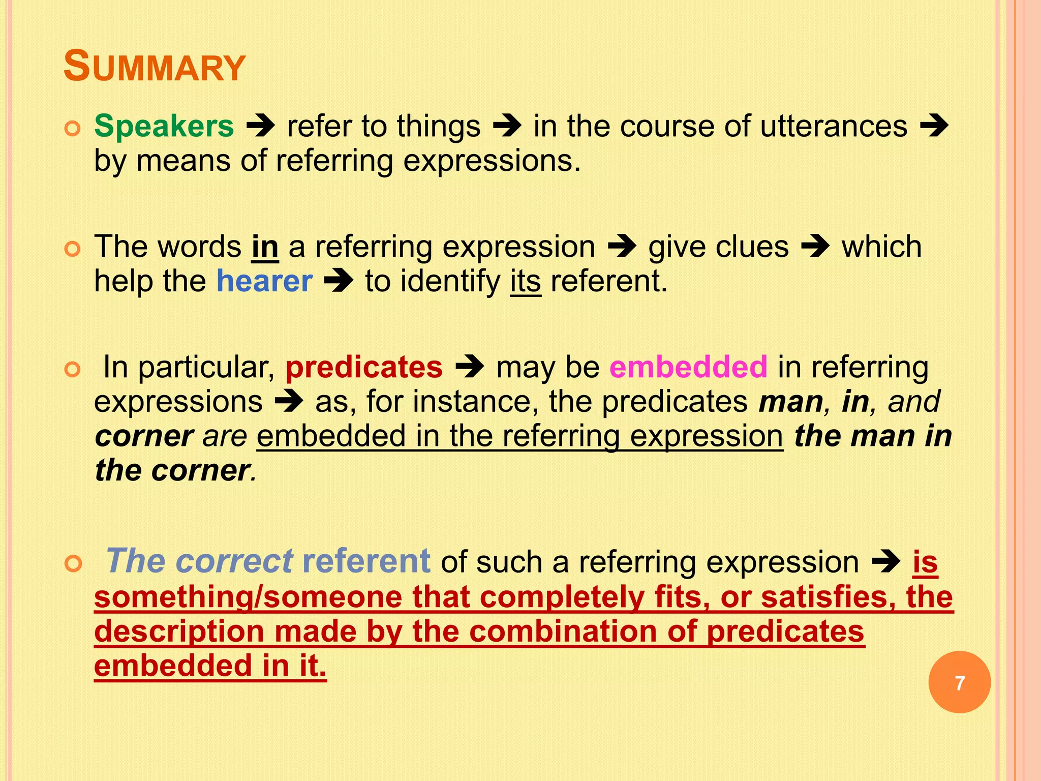 Unit 6 - Predicates, Referring Expressions, and Universe of Discourse ...