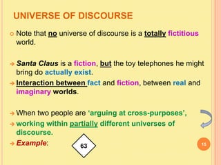 Unit 6 - Predicates, Referring Expressions, and Universe of Discourse ...