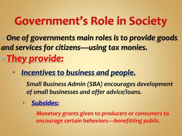 Unit 6 - Role of Government In Business - Notesdes | PPT