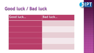 Unit 6 superstitions | PPTX