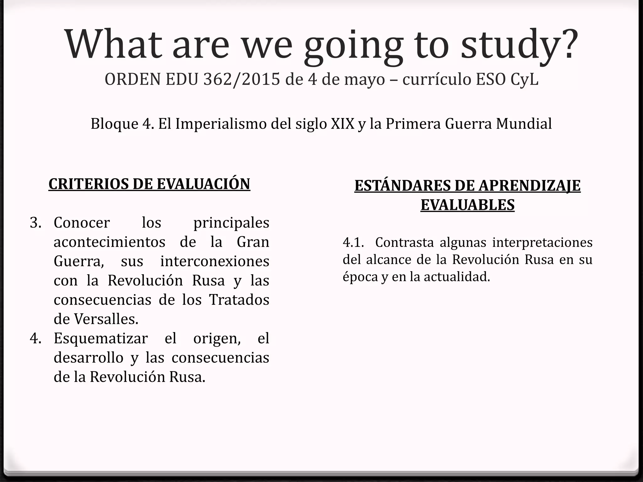 Unit 6 - The Russian Revolution, the interwar period and the Suffragist ...