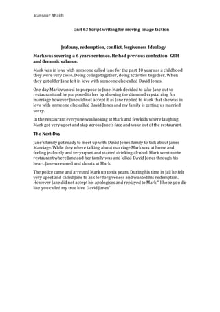 Unit 63 script writing for moving image faction | PDF