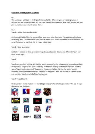 Unit 64 evaluation | DOCX