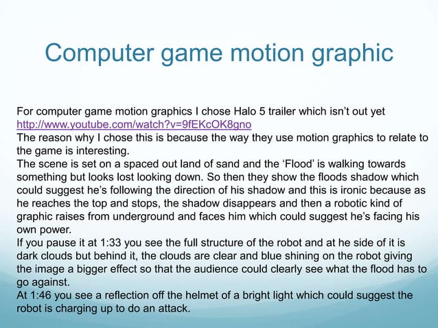 Unit 64 motion graphics | PPTX | Computer Animation | Computer Software and Applications