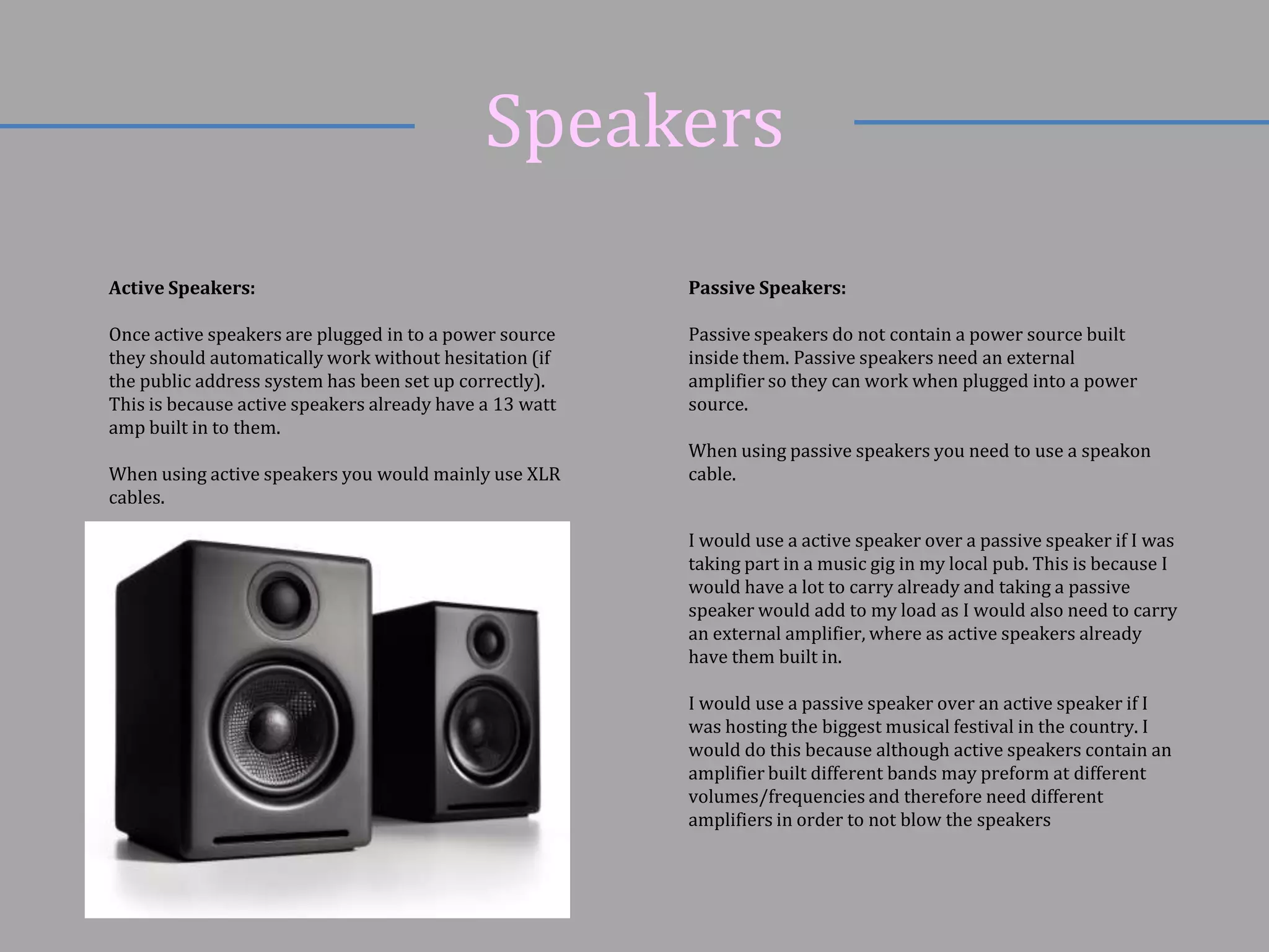 Unit 65 technnical stage operations - sound | PPT