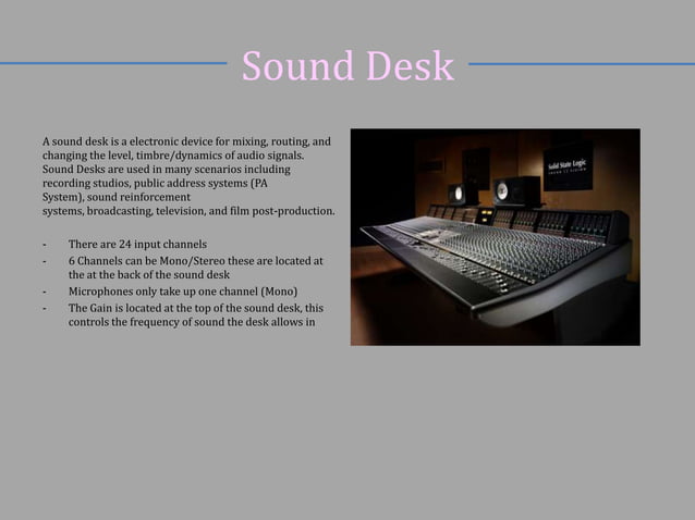 Unit 65 technnical stage operations - sound | PPT