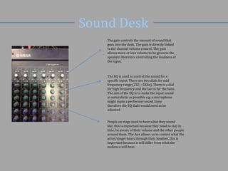 Unit 65 technnical stage operations - sound | PPT