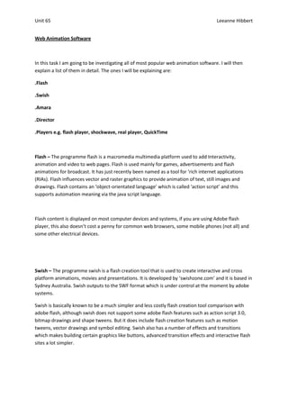 Unit 65 task | DOCX | Computing | Technology & Computing