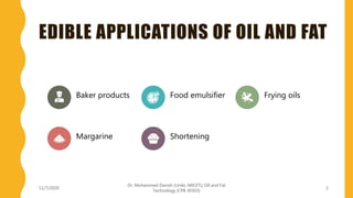 Oil and Fat edible applications (Unit 6 a) | PPTX | Desserts and Baking ...