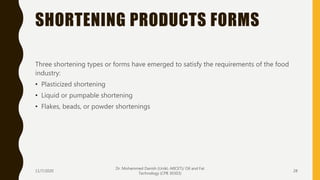 Oil and Fat edible applications (Unit 6 a) | PPTX | Desserts and Baking ...