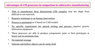 Unit 6 Additive Manufacturing 3d printing | PPTX