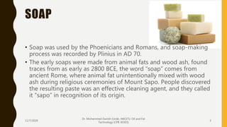 Non edible application of oil and Fat (Unit 6 b) | PPTX