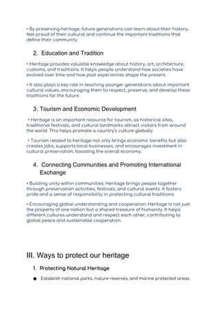 Unit 6 project : preserving the heritage | DOCX