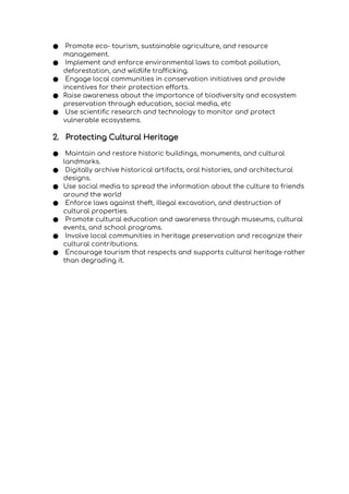 Unit 6 project : preserving the heritage | PDF