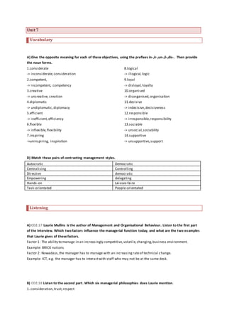 Unit 6 risk and 7 Management styles | DOCX