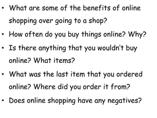 Unit 6 English for life Reading (Level 1) - Online shopping.pptx