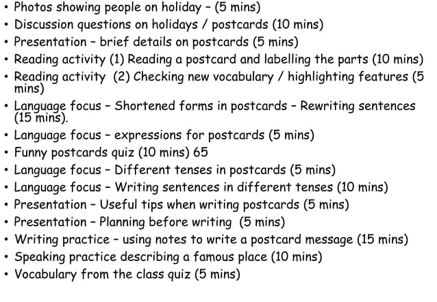 Unit 6 English for life Writing (Entry 3) - Postcards.pptx