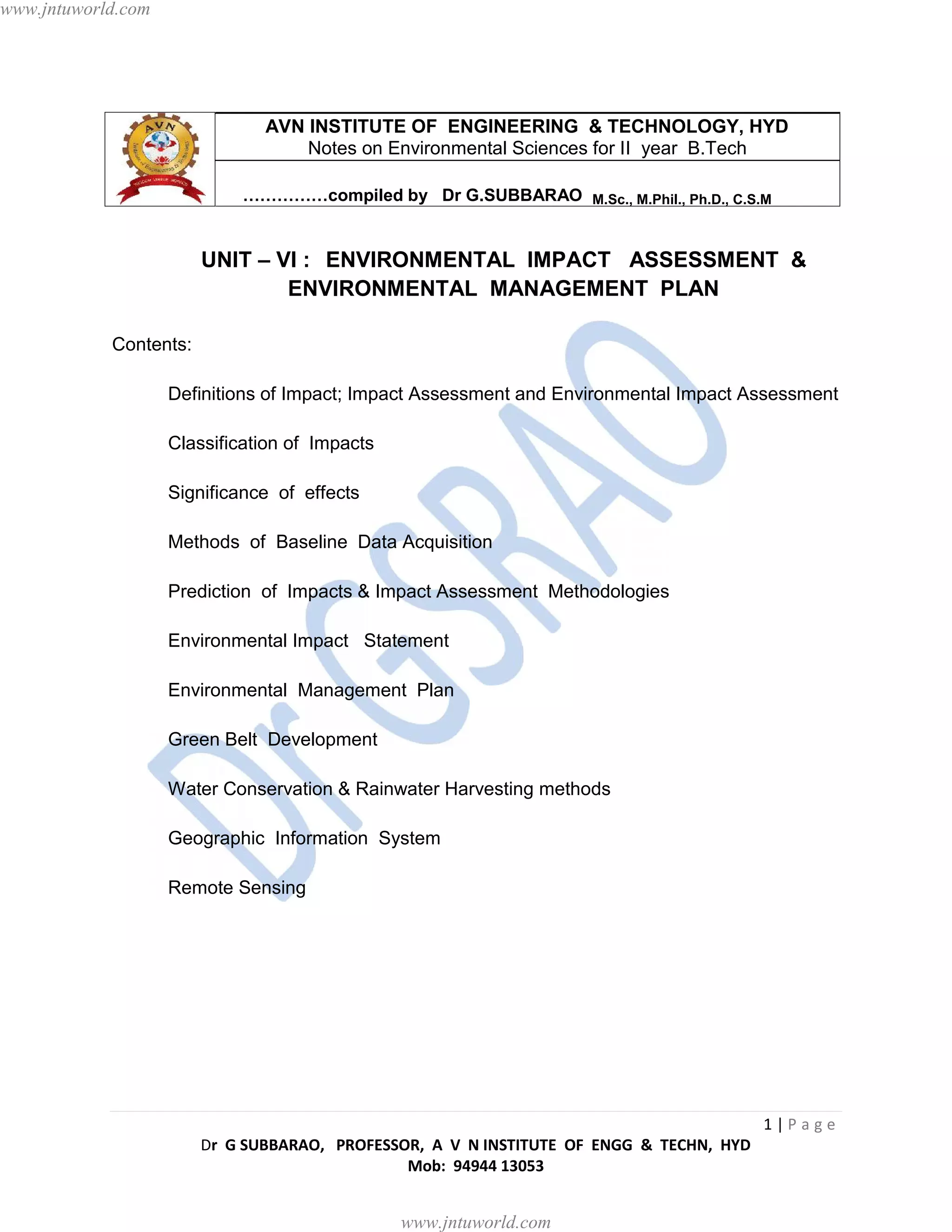 Unit 6 environmental_impact_assessment | PDF
