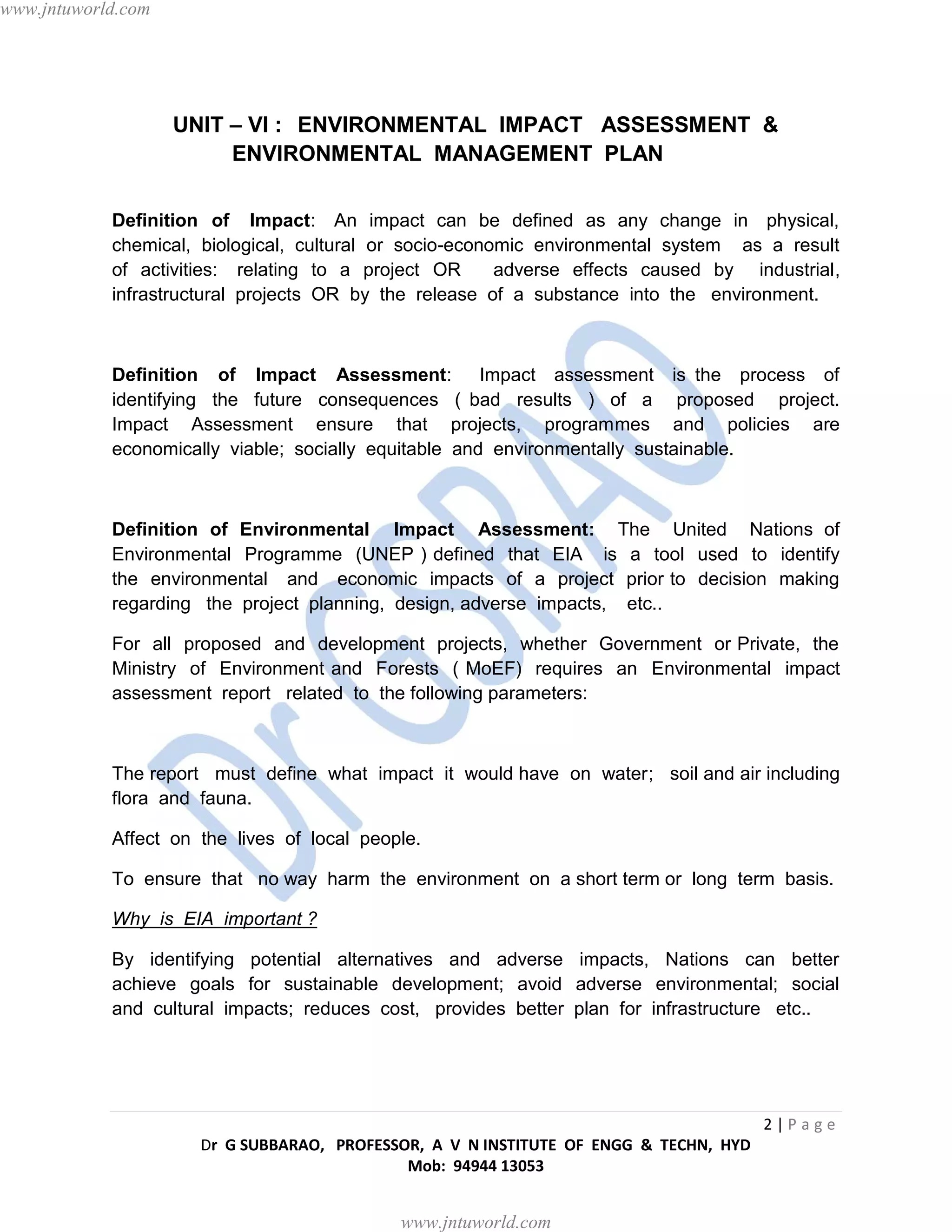 Unit 6 environmental_impact_assessment | PDF