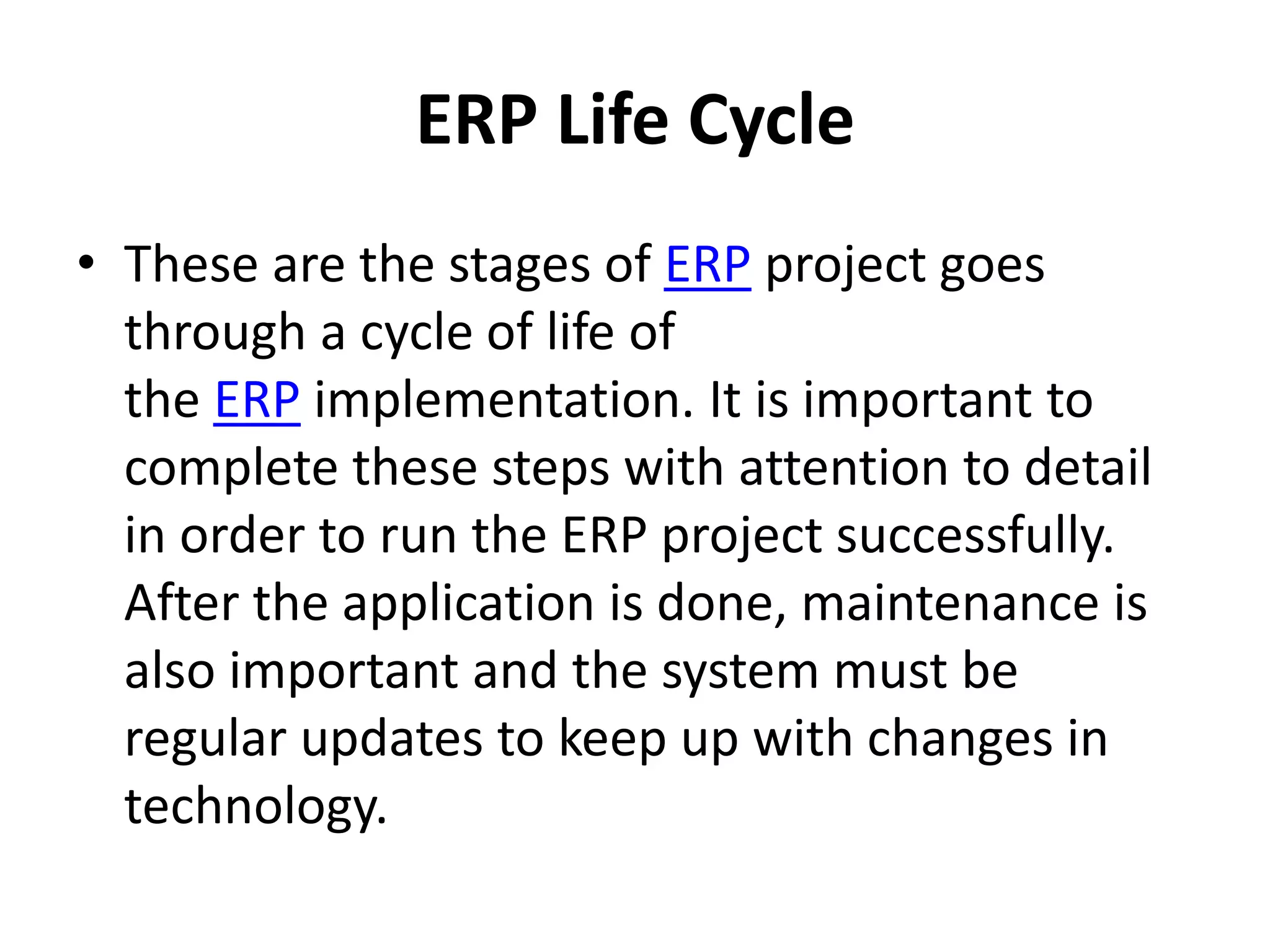 Unit 6 erp life cycle | PPT