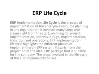 Unit 6 erp life cycle | PPT