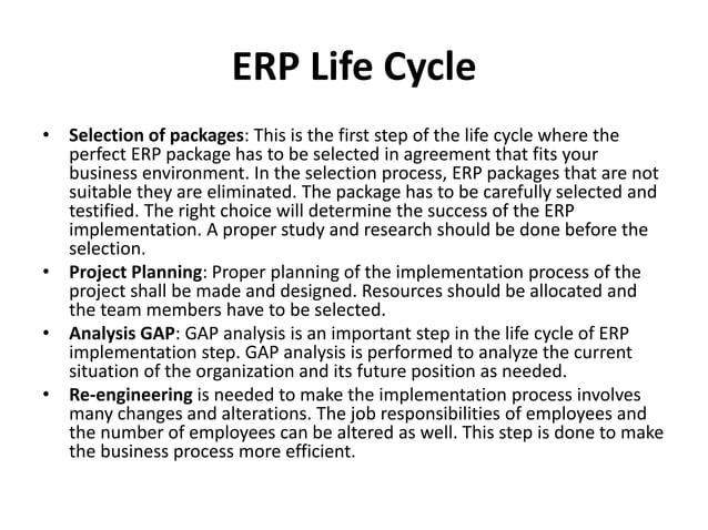 Unit 6 erp life cycle | PPT