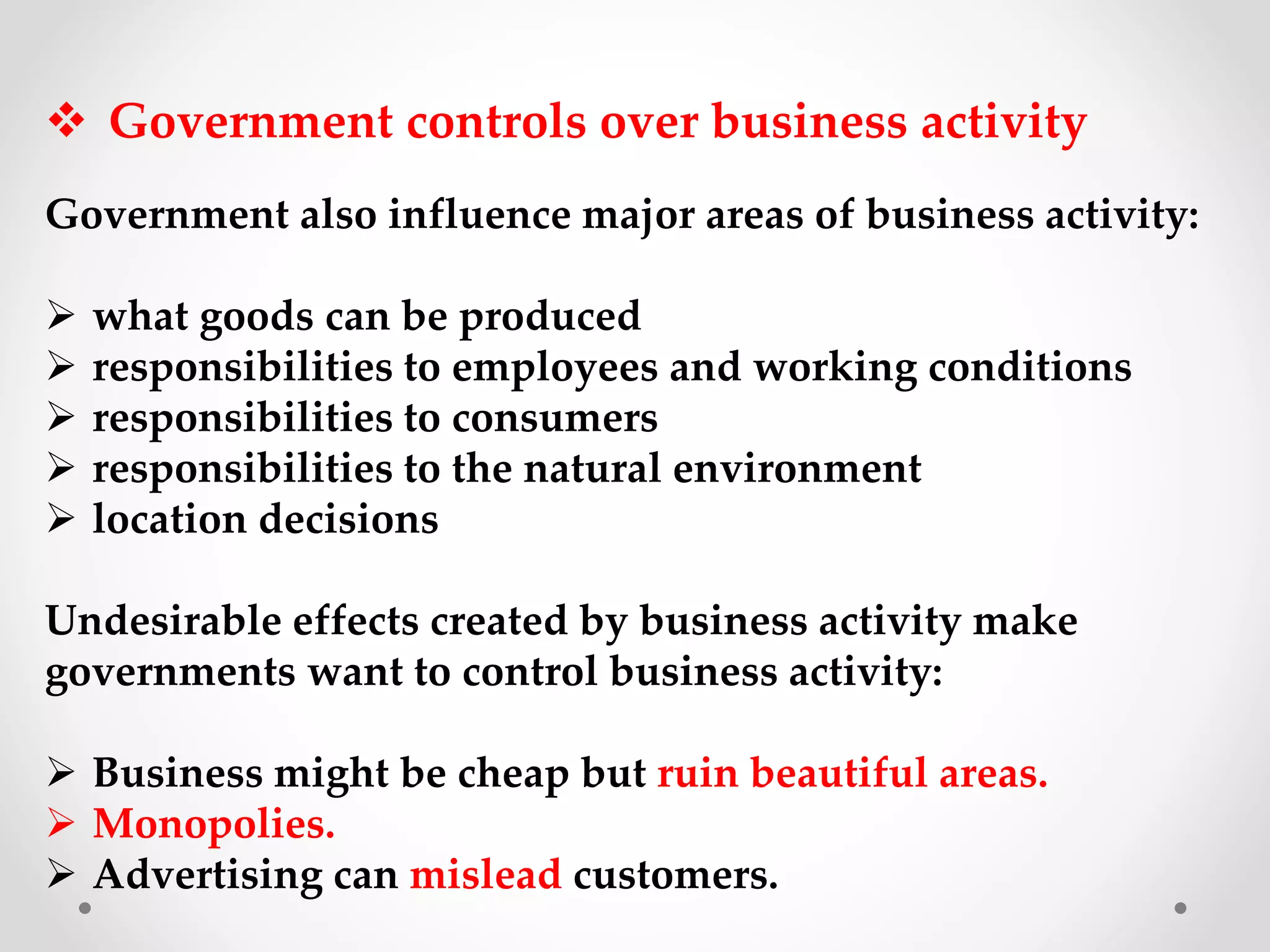 Unit 6 external influences on business activity ppt | PPTX