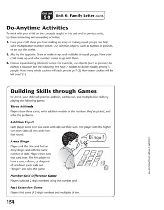 Unit 6 family letter | PDF | Board Games and Puzzles | Games and Puzzles