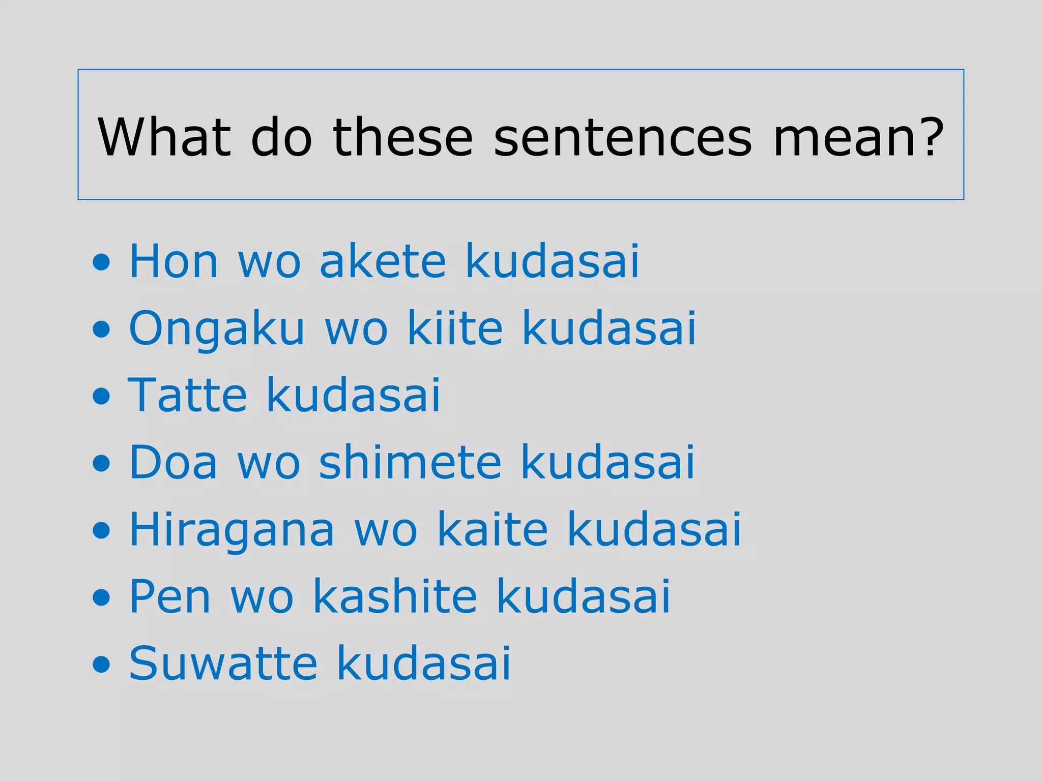 Japanese Word Order and the Particle (w)o | PPT
