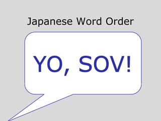 Japanese Word Order and the Particle (w)o | PPT