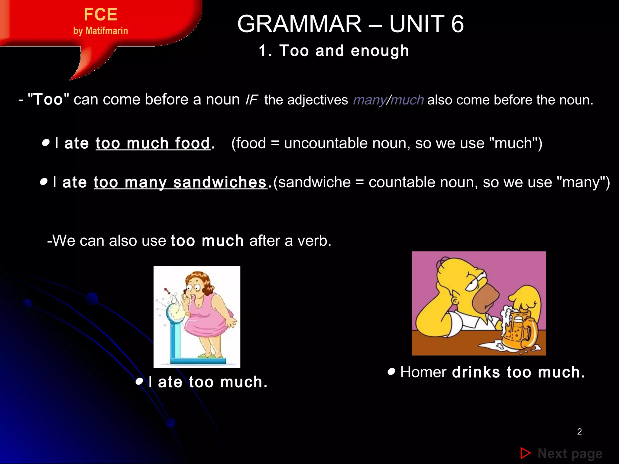 Unit 6 Grammar Contents | PPT