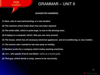 Unit 6 Grammar Contents | PPT | Education