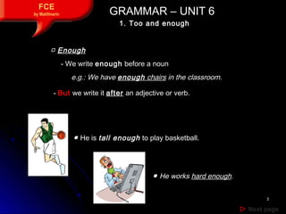 Unit 6 Grammar Contents | PPT