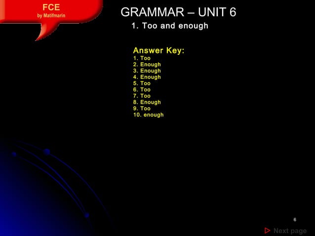 Unit 6 Grammar Contents | PPT