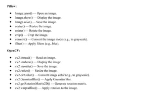 Unit 6 Image processing Libraries.[pptx] | PPT