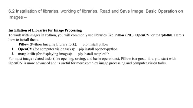 Unit 6 Image processing Libraries.[pptx] | PPT
