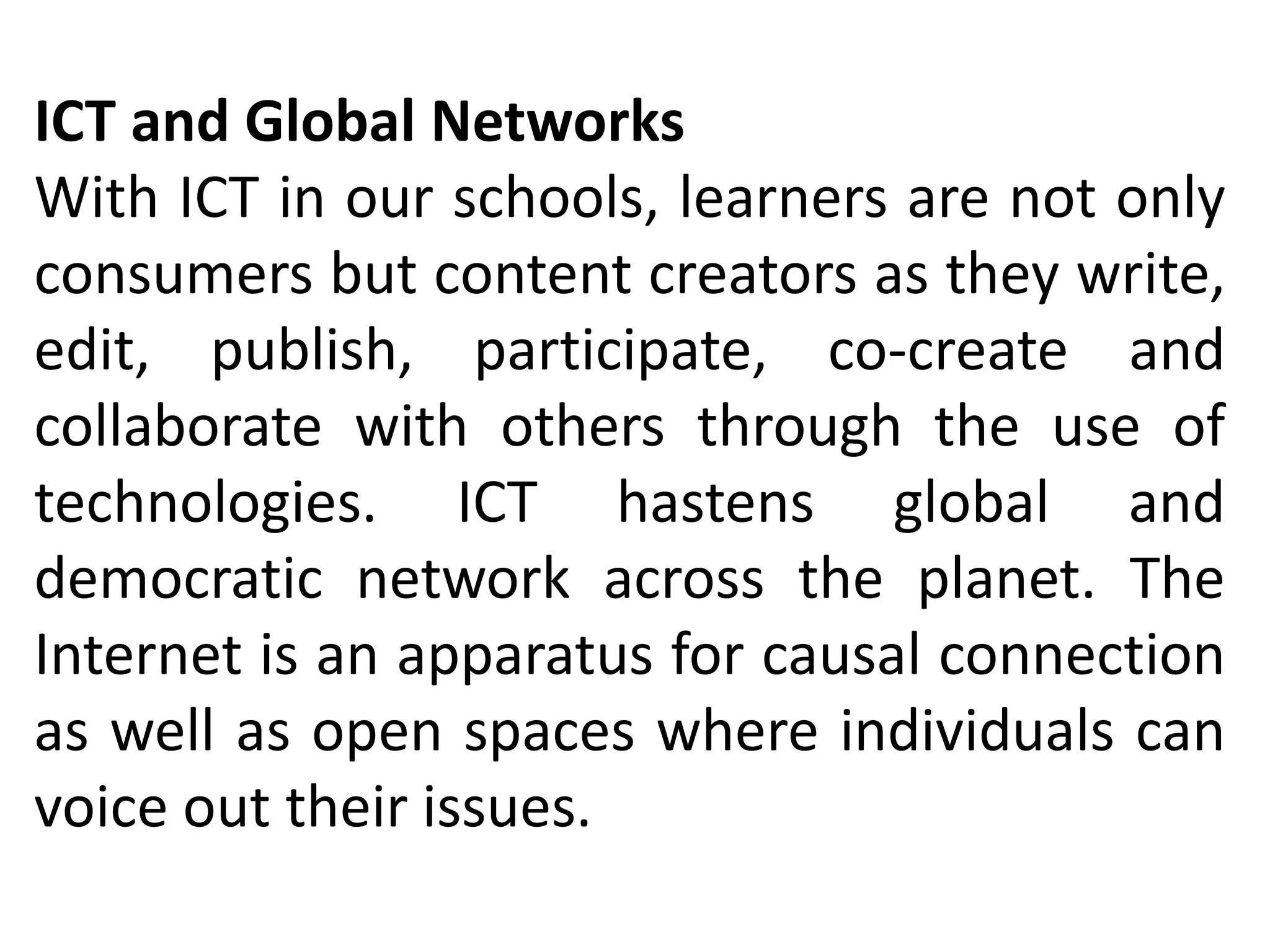 Trends, Network and Critical Thinking Unit 6 information communication ...