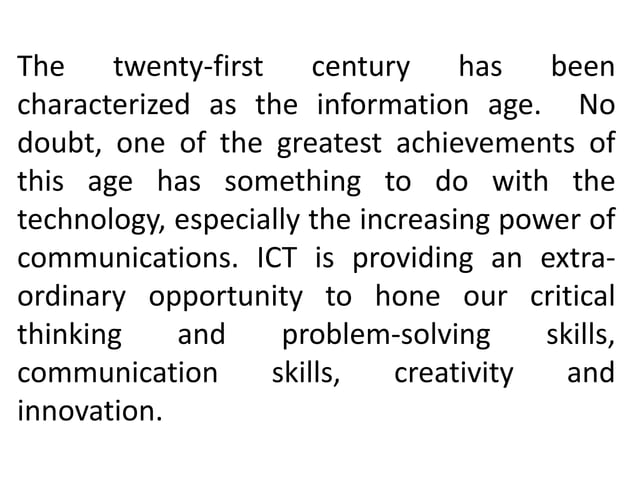 Trends, Network and Critical Thinking Unit 6 information communication ...