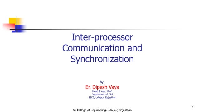 Unit 6 Inter Processor Communication And Synchronization Ppt