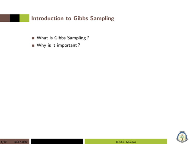 Gibbs sampling is a Markov Chain Monte Carlo (MCMC) | PDF